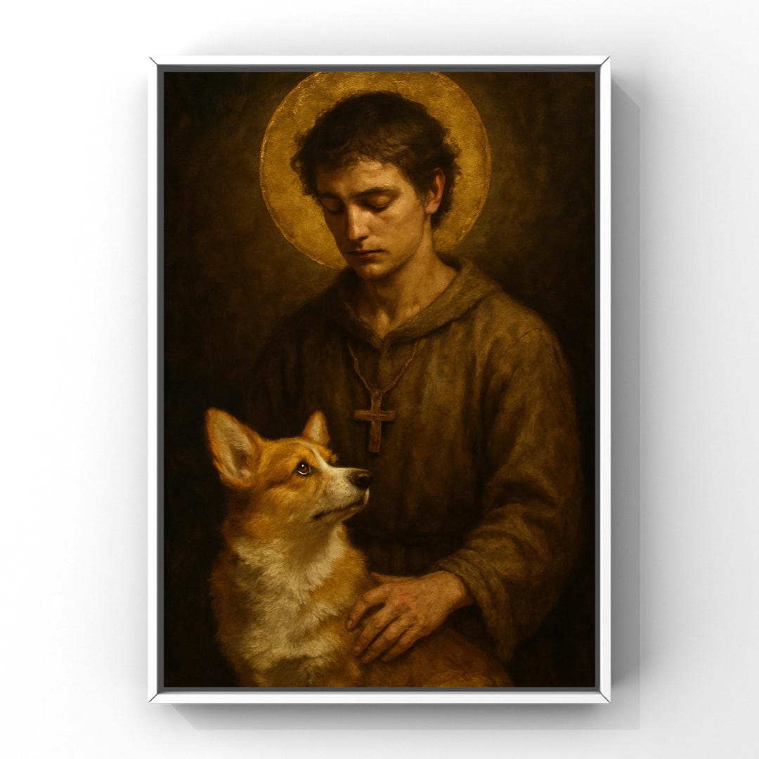 Patron Saint of Dogs Corgi Art Print – Saint Rocco With Corgi ...