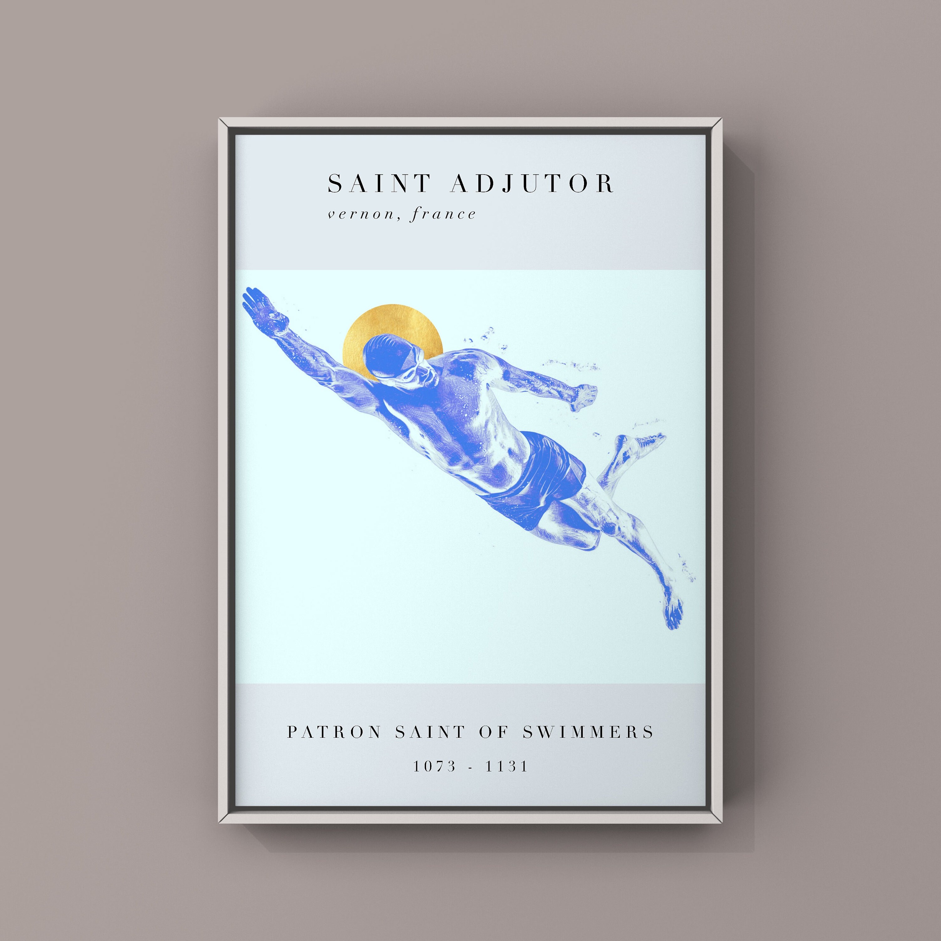 Patron Saint of Swimmers - Saint Adjutor Print - Gift for Swimmers ...