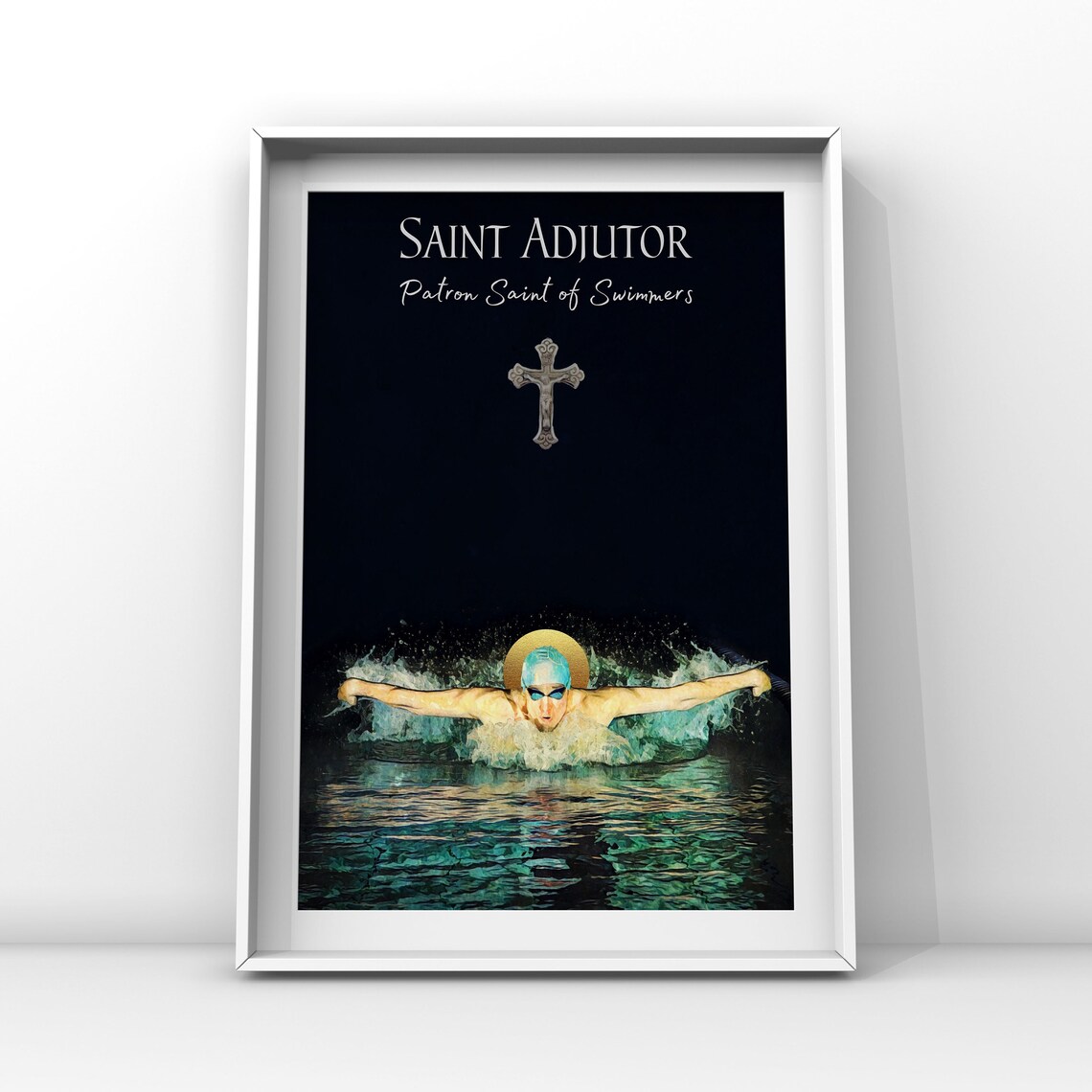 Swimming Saint Adjutor Patron Saint of Swimmers Catholic | Etsy