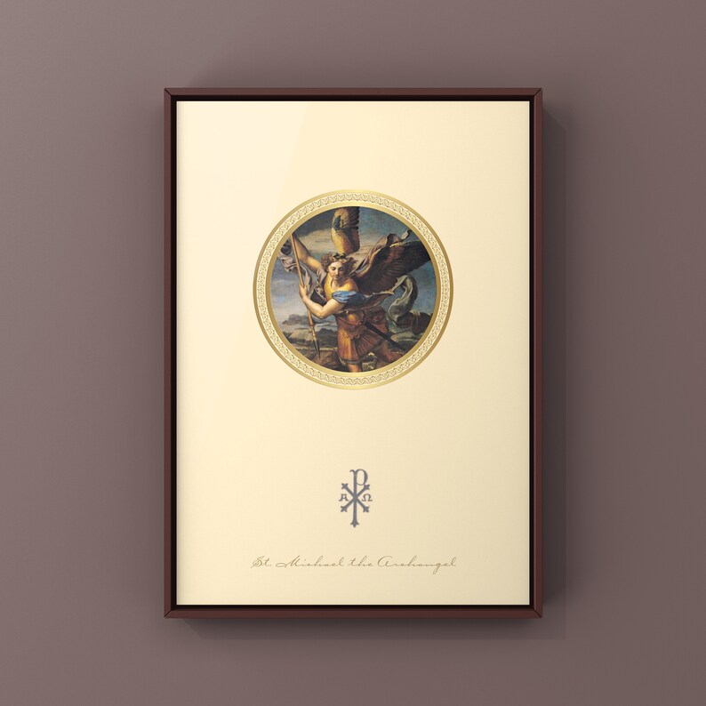 St Michael the Archangel Catholic Art Print Guardian of - Etsy