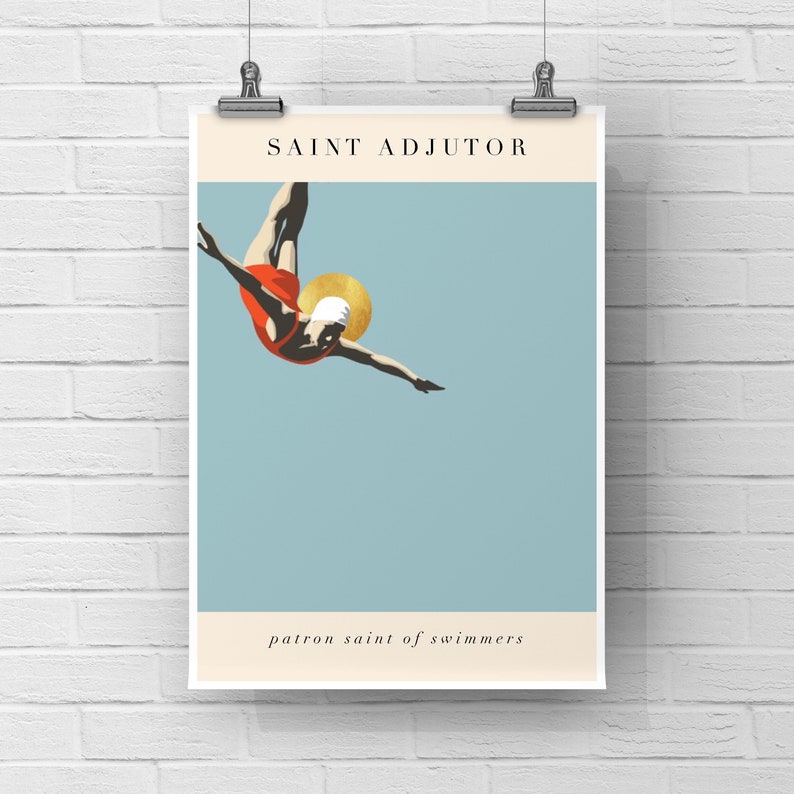 Patron Saint of Swimmers Saint Adjutor Print Gift for - Etsy