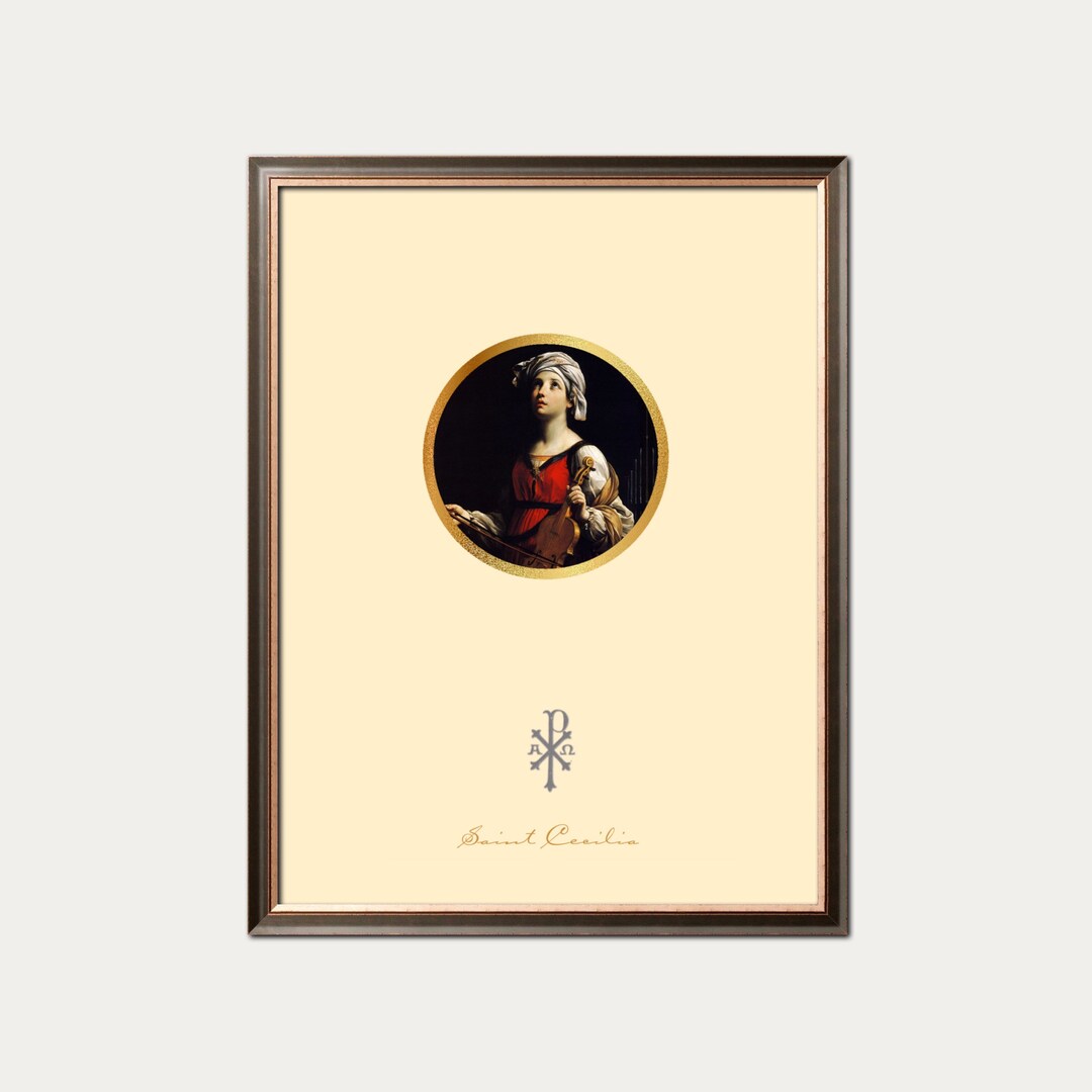 St.cecilia - Patron Saint of Music - Catholic Art Print - Vintage Art ...