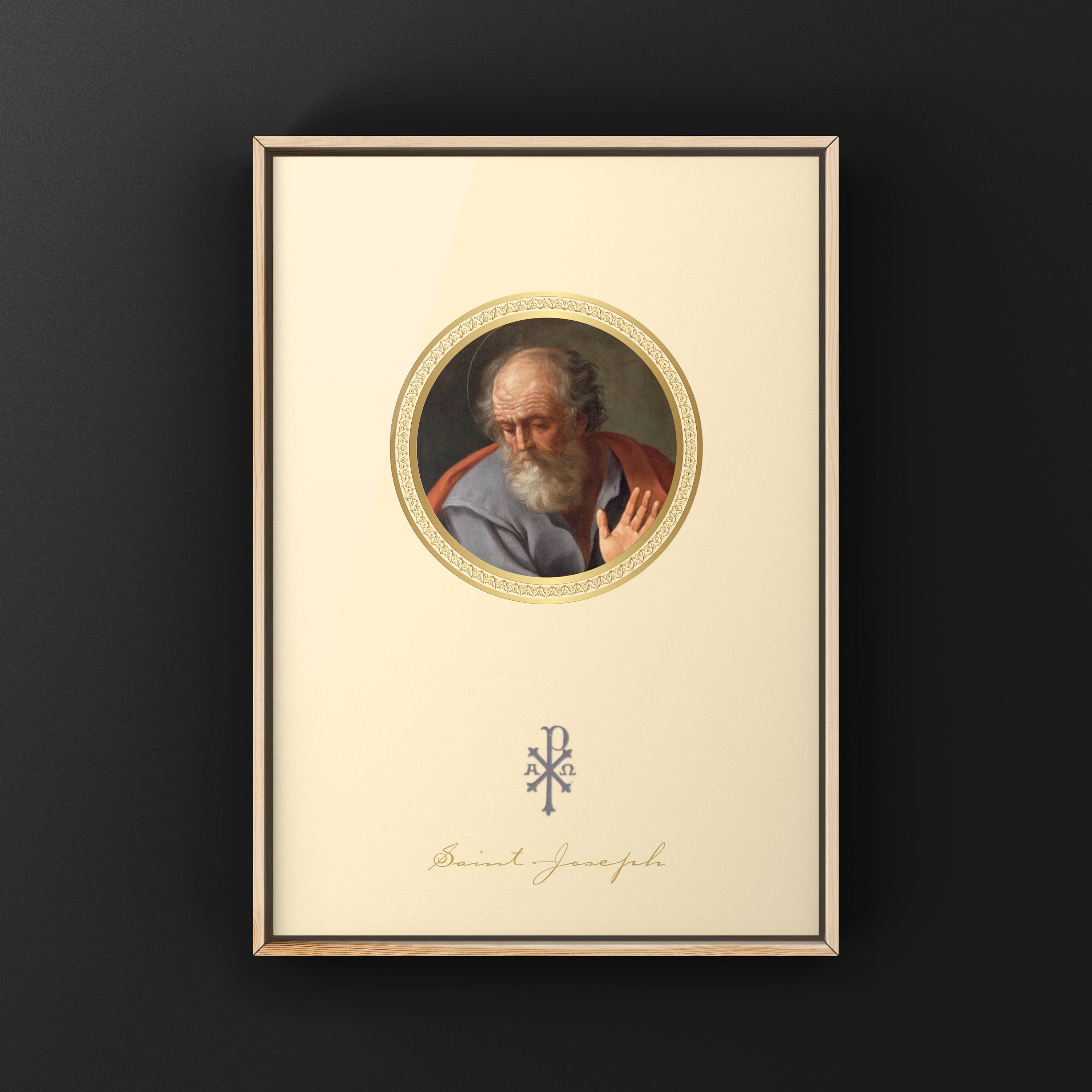 St. Joseph Patron Saint of Fathers Fathers Day Gift Catholic Wall Art ...