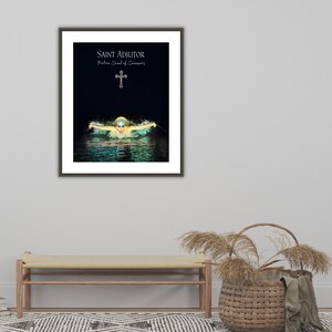 Swimming Saint Adjutor Patron Saint of Swimmers Catholic Print Gift for ...