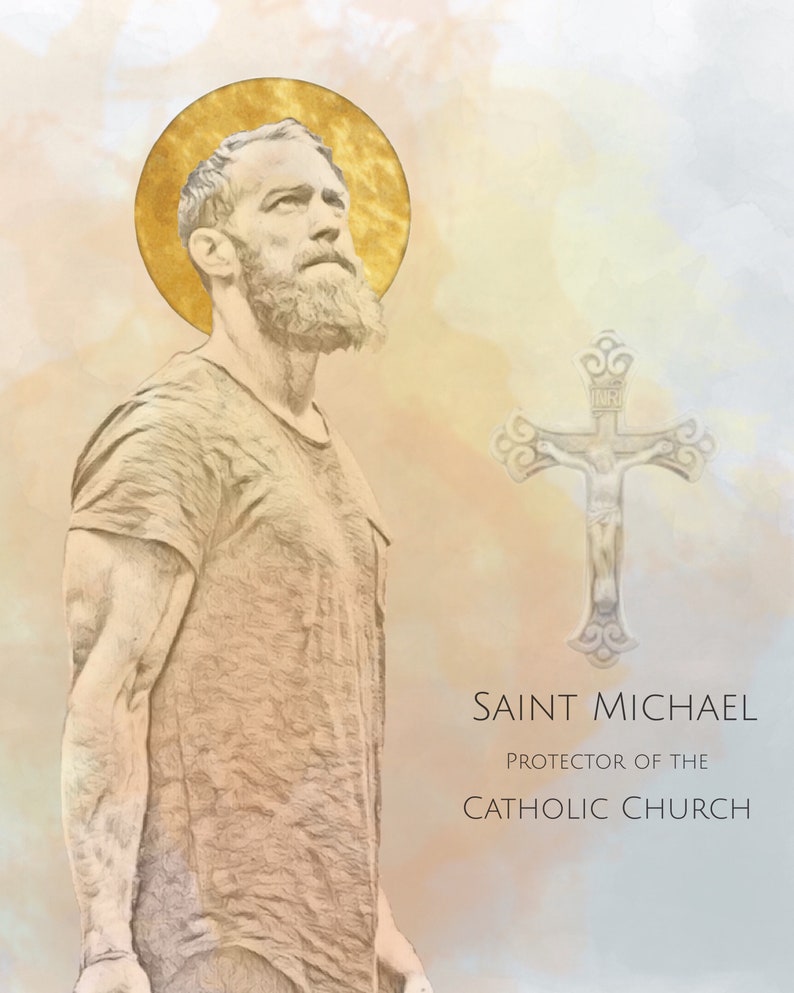 St Michael Catholic Wall Art Archangel Michael Protector of - Etsy
