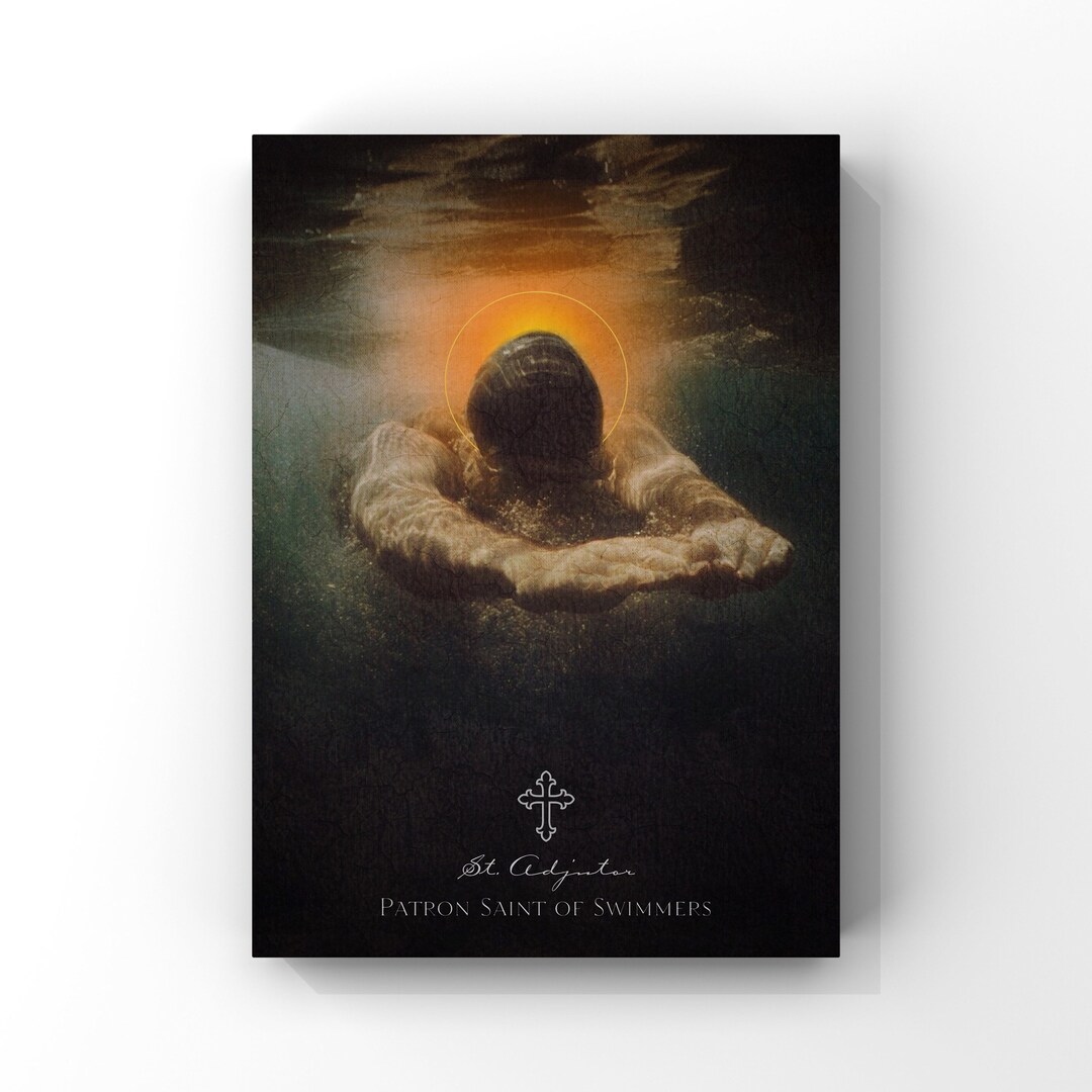 Swimming Saint Adjutor Patron Saint of Swimmers Catholic Print Gift for ...