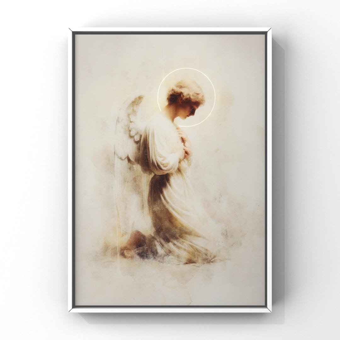 Patron Saint of Protection – Saint Michael in Prayer | Minimalist Angel ...