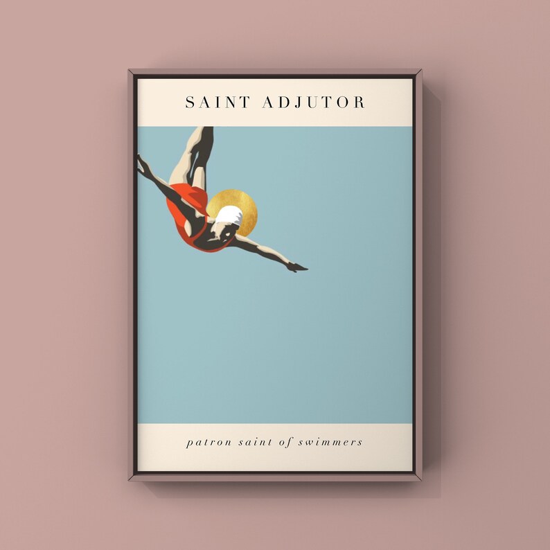 Patron Saint of Swimmers - Saint Adjutor Print - Gift for Swimmers ...
