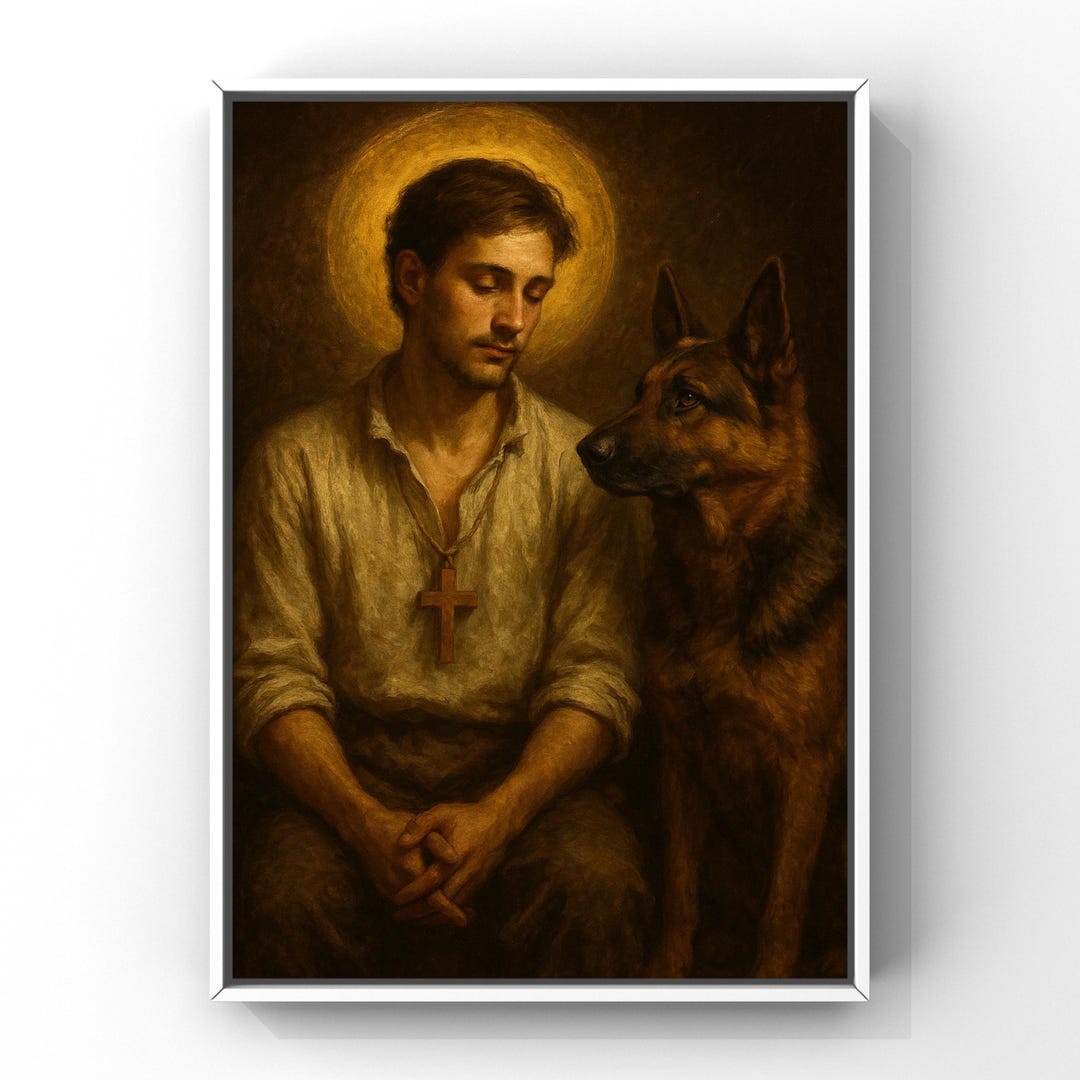 Patron Saint of Dogs Art Print – Saint Rocco With German Shepherd ...