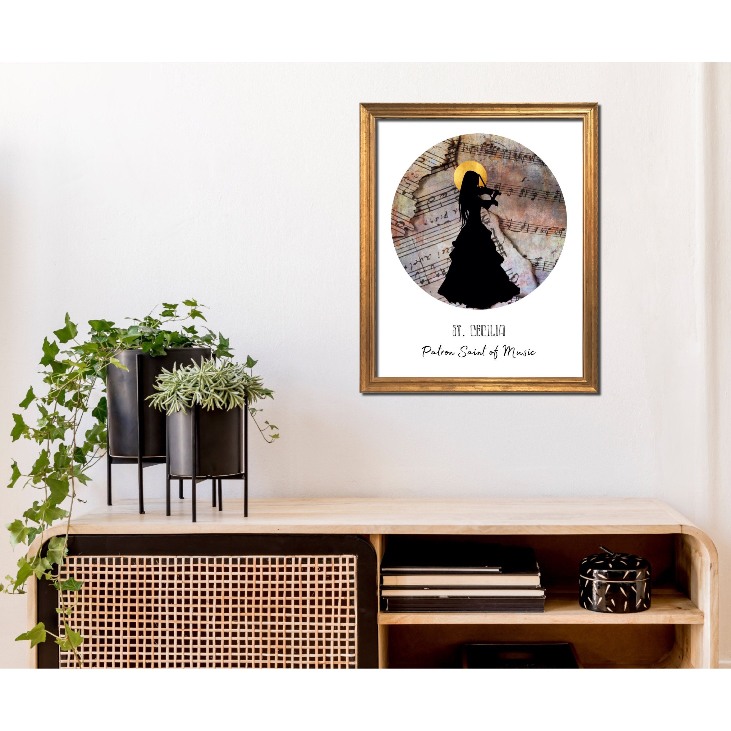 St. Cecilia Print - Patron Saint of Music - Catholic Wall Art - Music ...