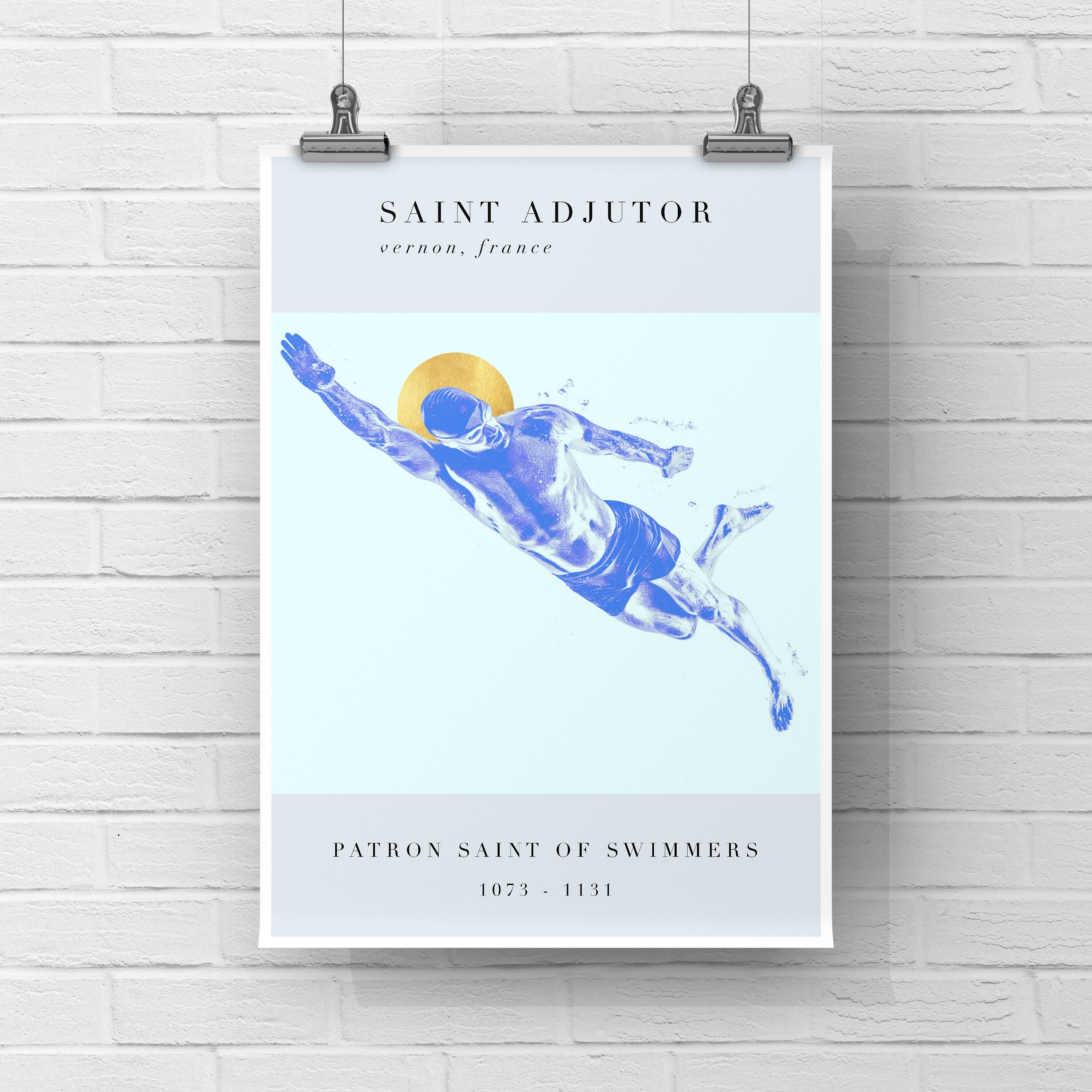 Patron Saint of Swimmers Saint Adjutor Print Gift for - Etsy