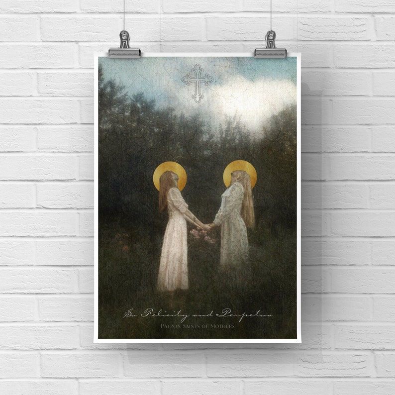 Saints Felicity and Perpetua Patron Saints of Mothers Catholic Art Gift ...