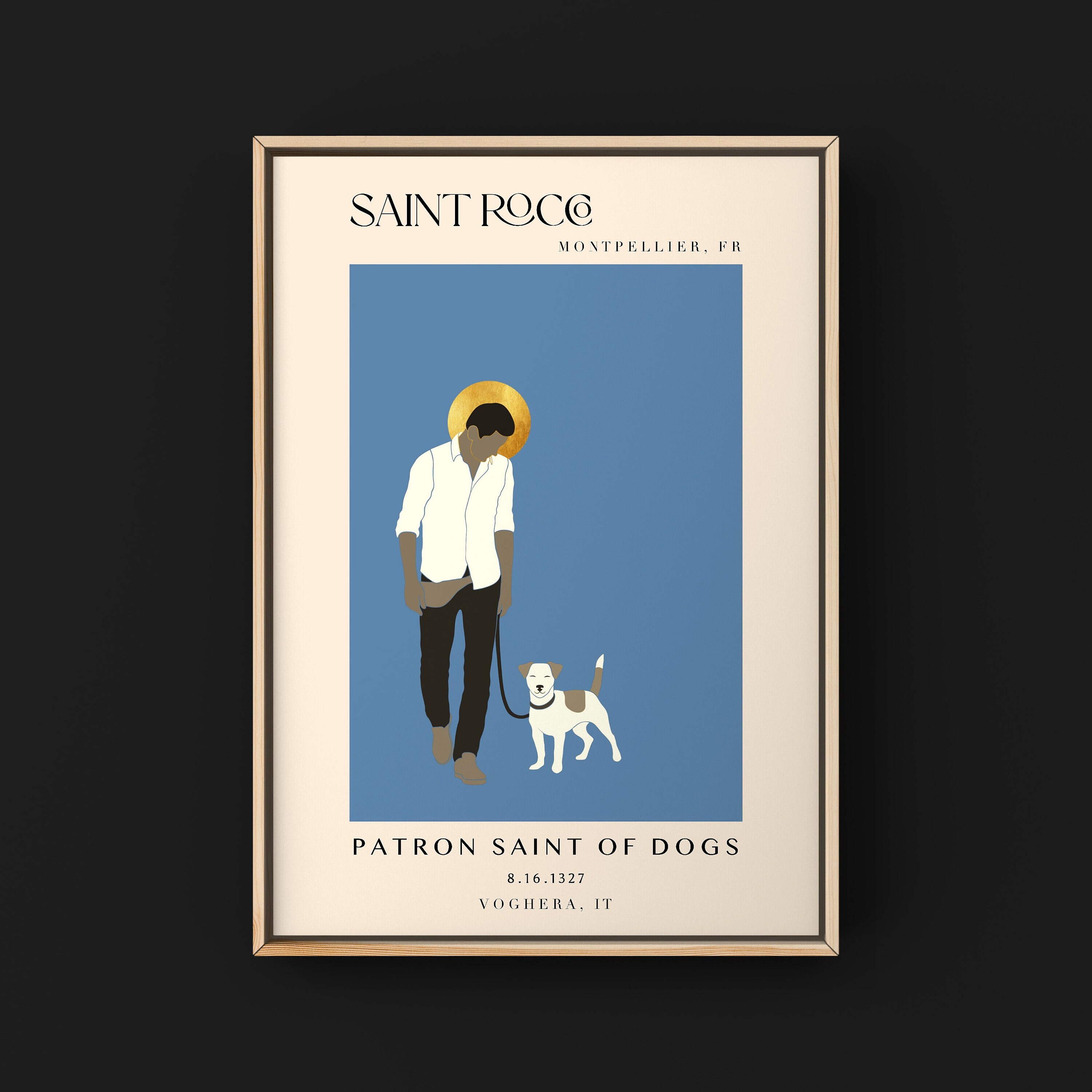 Saint Rocco Patron Saint of Dogs St Roch Print Dog | Etsy