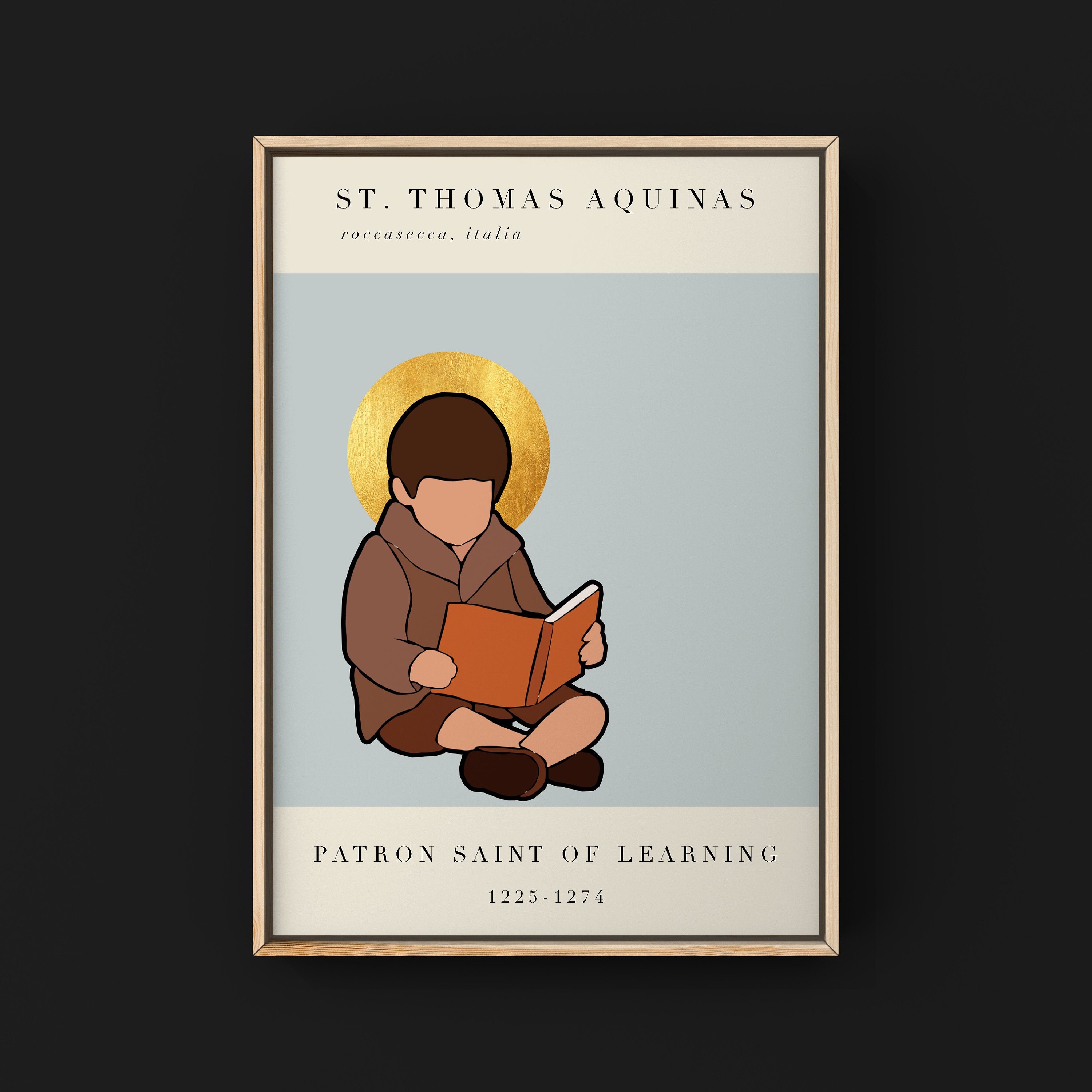 St Thomas Aquinas - Patron Saint of Learning - Catholic Print - Student ...