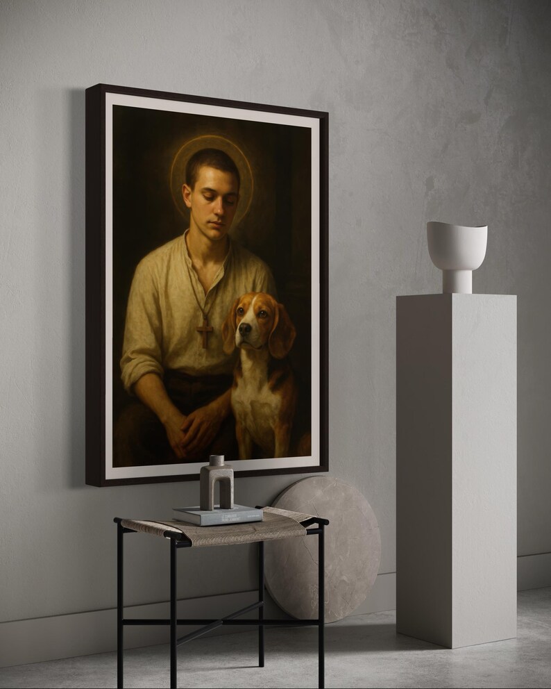 Patron Saint of Dogs Beagle Art Print – Saint Rocco With Beagle ...