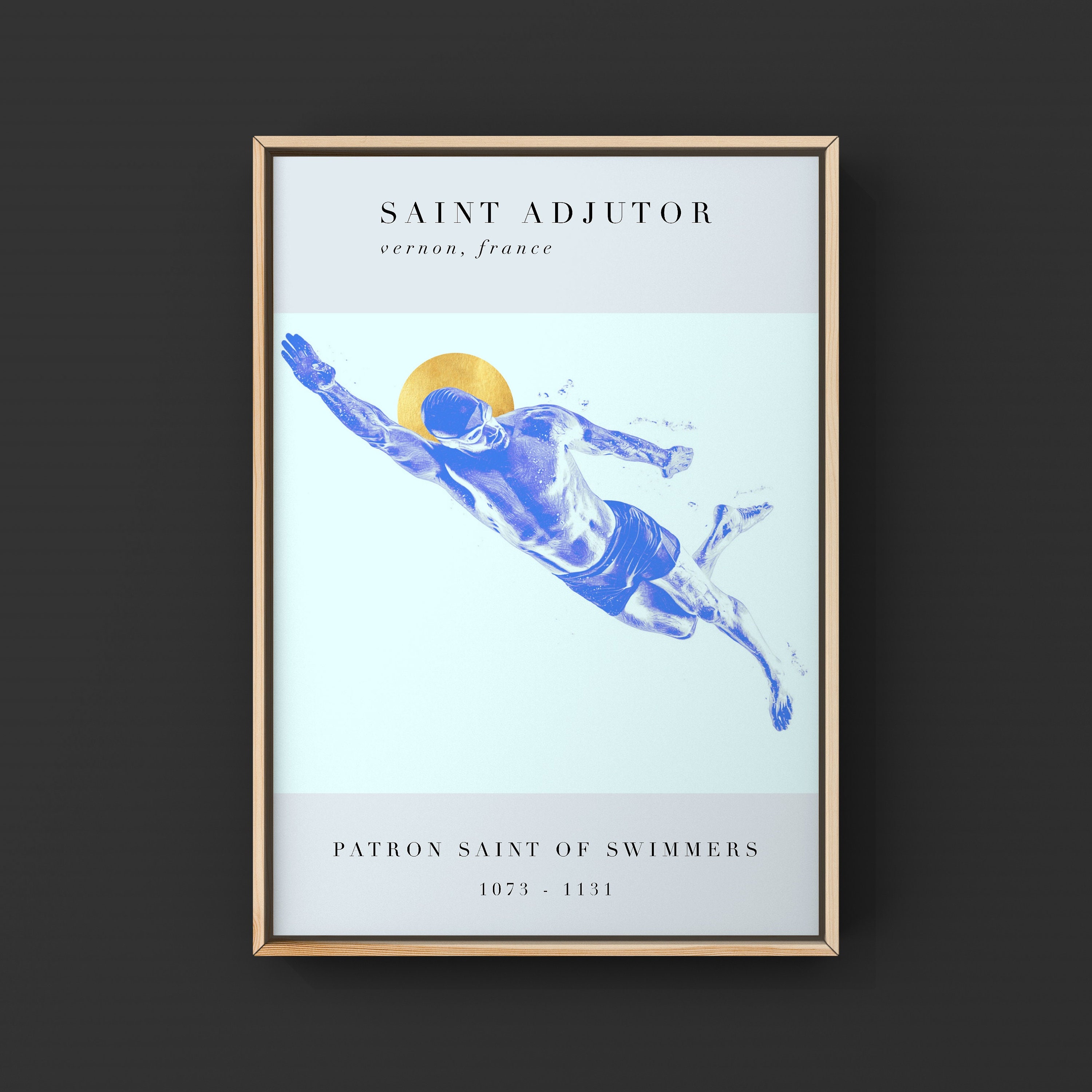 Patron Saint of Swimmers Saint Adjutor Print Gift for - Etsy
