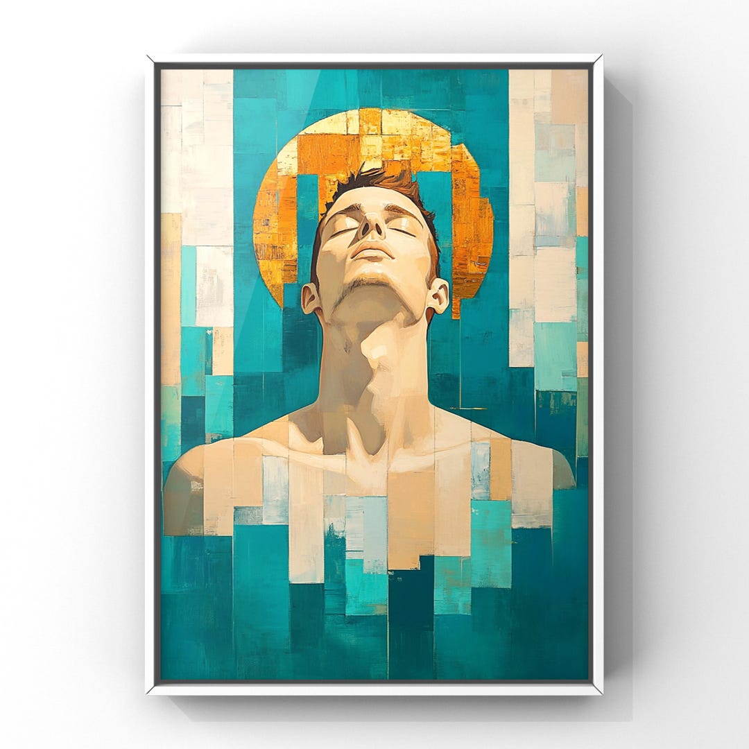 Saint Adjutor Modern Art Print | Catholic Swimmer Saint | Abstract ...