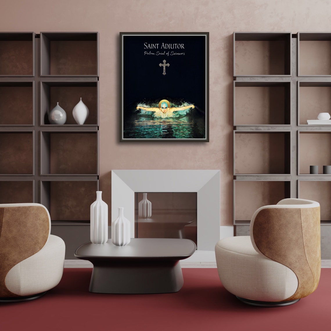 Swimming Saint Adjutor Patron Saint of Swimmers Catholic - Etsy