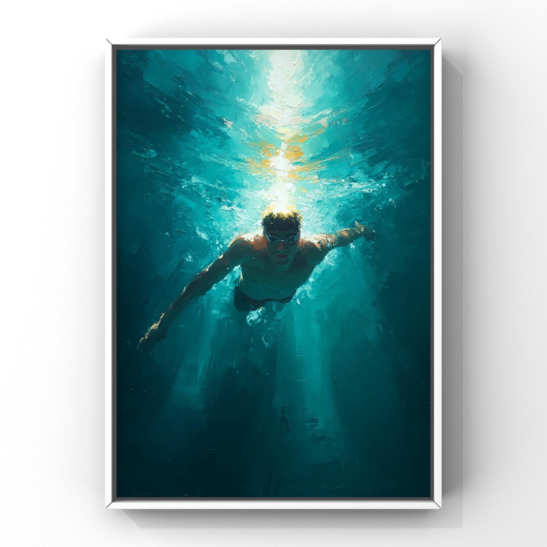 Saint Adjutor Underwater Art Print | Catholic Swimmer Saint | Sacred ...