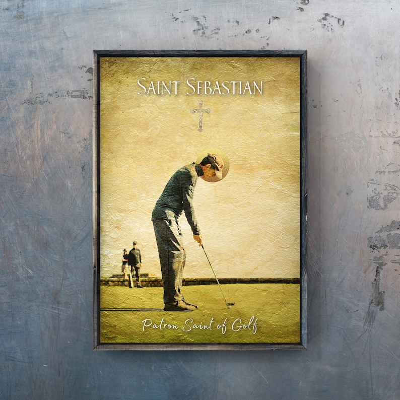 GOLF, Saint Sebastian, Patron Saint of Golf, Catholic Wall Art, Digital ...