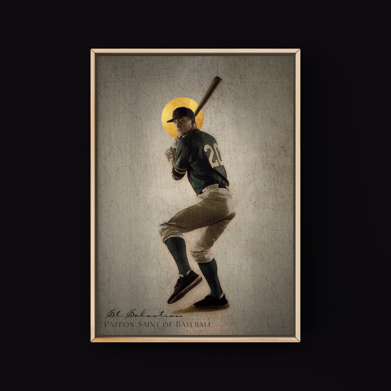 Baseball St. Sebastian Patron Saint of Baseball Catholic Art Print ...