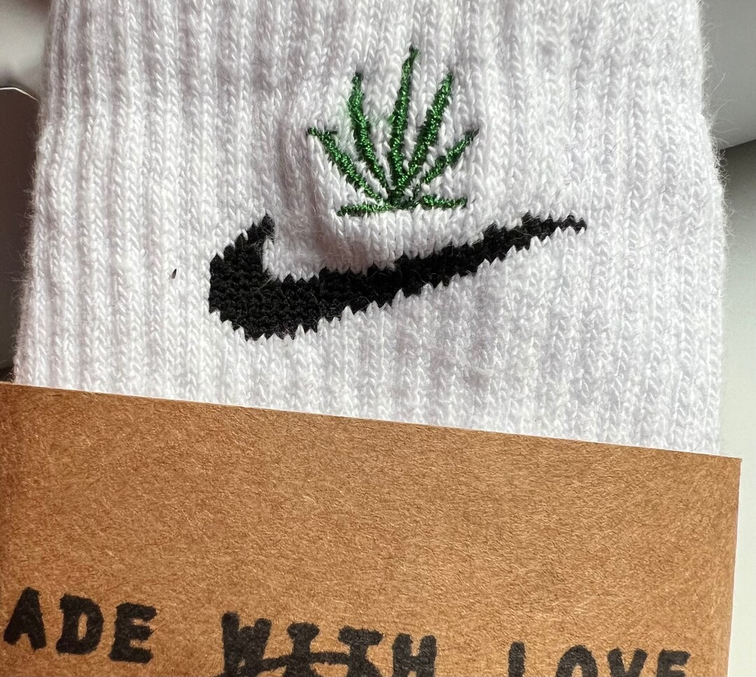 Nike Socks Embroidered Weed Leaf Custom Socks - Etsy