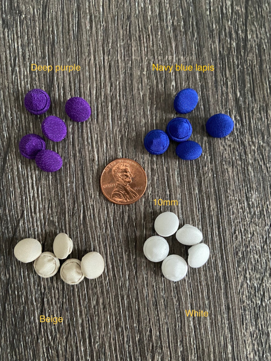 Silk 100% Fabric Covered Buttons 1cm, 10mm, 3/8" /purple/navy Cobalt ...