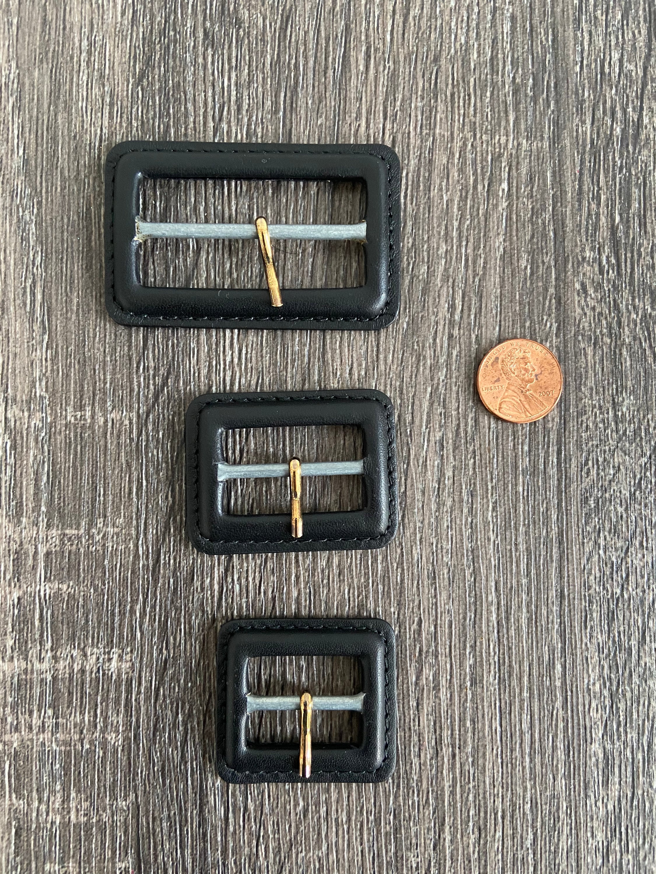 Rectangular Black Genuine Leather Buckle With Prong/25mm,30mm, 50mm ...