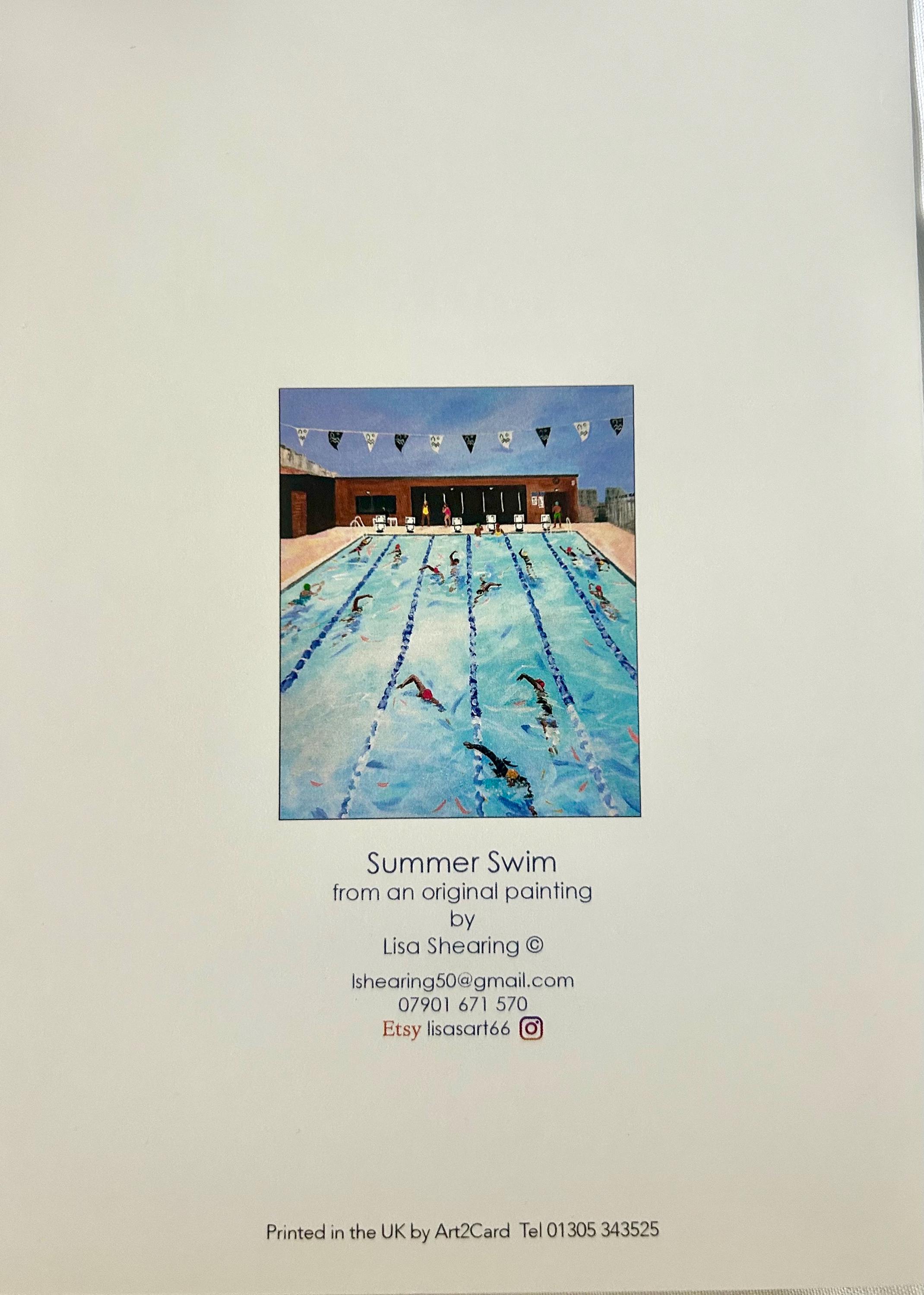 Summer Swim, Swimming Greeting Card 7” X 5” - Etsy UK