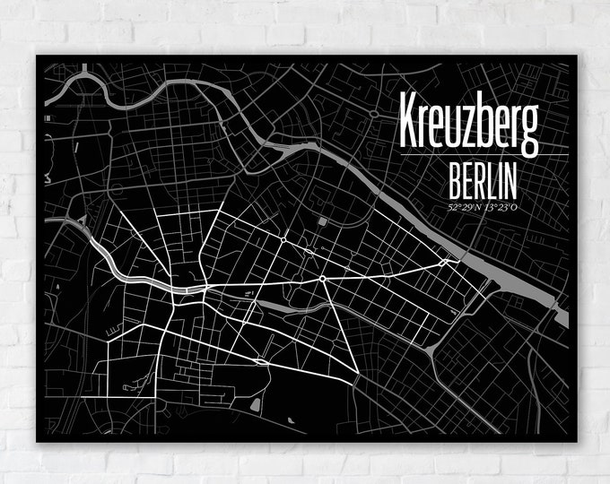 KREUZBERG MAP berlin, Germany Fine Art Giclee Print Museum Quality - Etsy