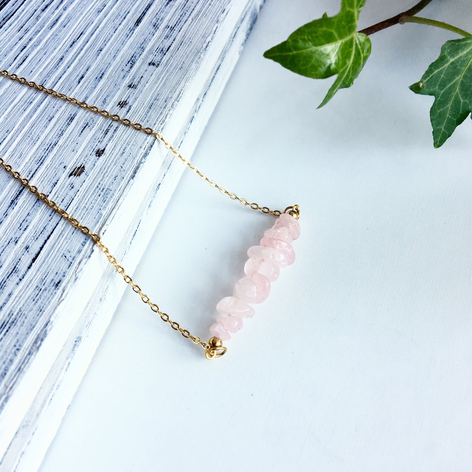 Rose Quartz Necklace, Genuine Rose Quartz, Valentine's Day Gift ...