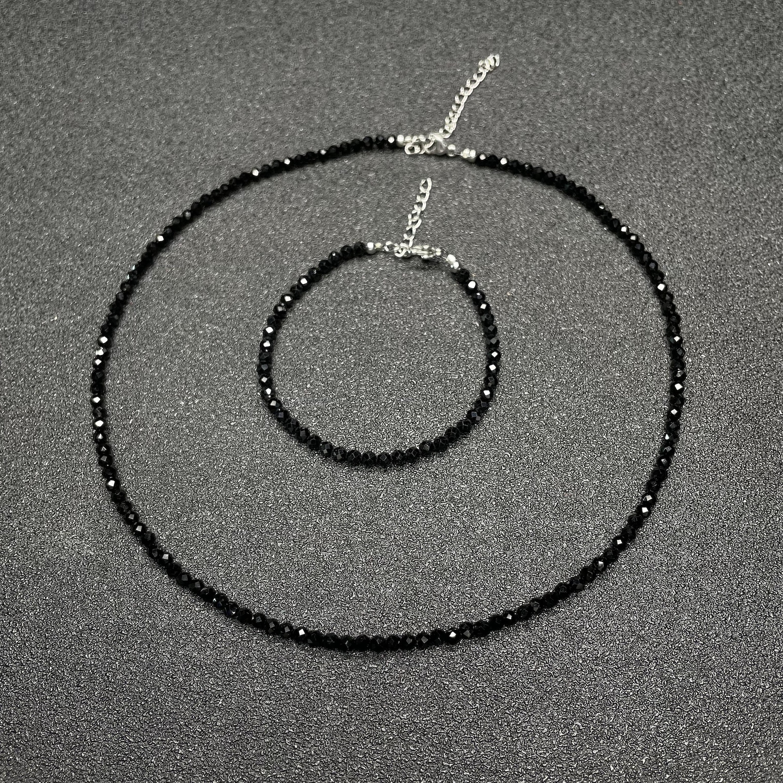 Black Spinel Necklace Black Spinel Jewelry Layering Beaded - Etsy