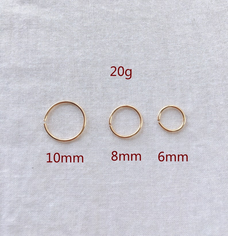 20g Gold Nose Ring Nose Hoop Septum Ring Gold 3mm 4mm 5mm 6mm | Etsy