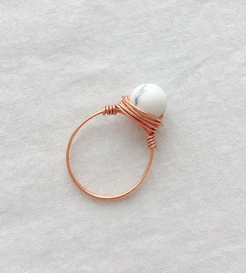 White Turquoise Ring Stacking Ring Cute Ring Stone Ring | Etsy