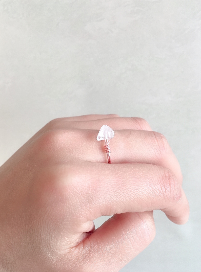 Minimalist Raw Clear Quartz Ring, Minimal Sterling Silver Wire Ring ...