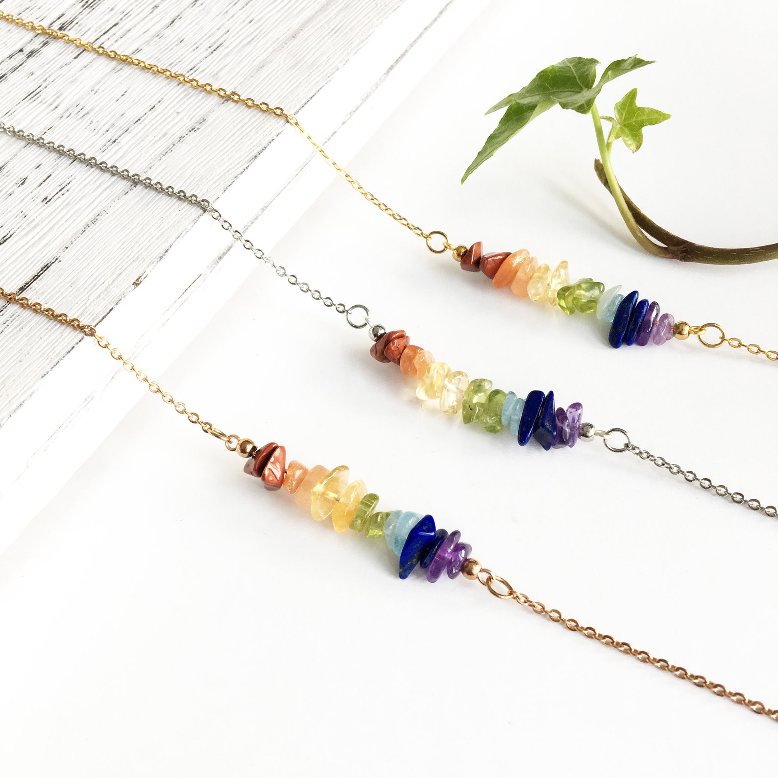 7 Chakra Crystal Necklace Meditation Necklace Natural - Etsy