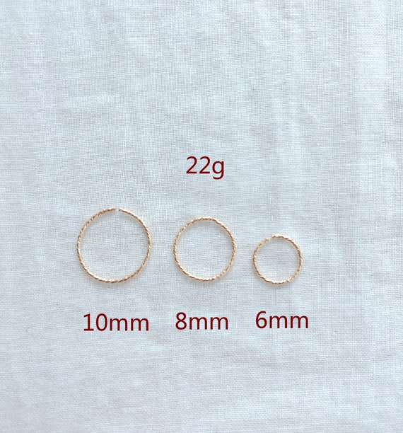 22 Gauge Nose Hoop 14k Gold Fill Diamond Cut Helix Piercing Nose Ring sparkle Tiny Cartilage Hoop Earring septum Etsy