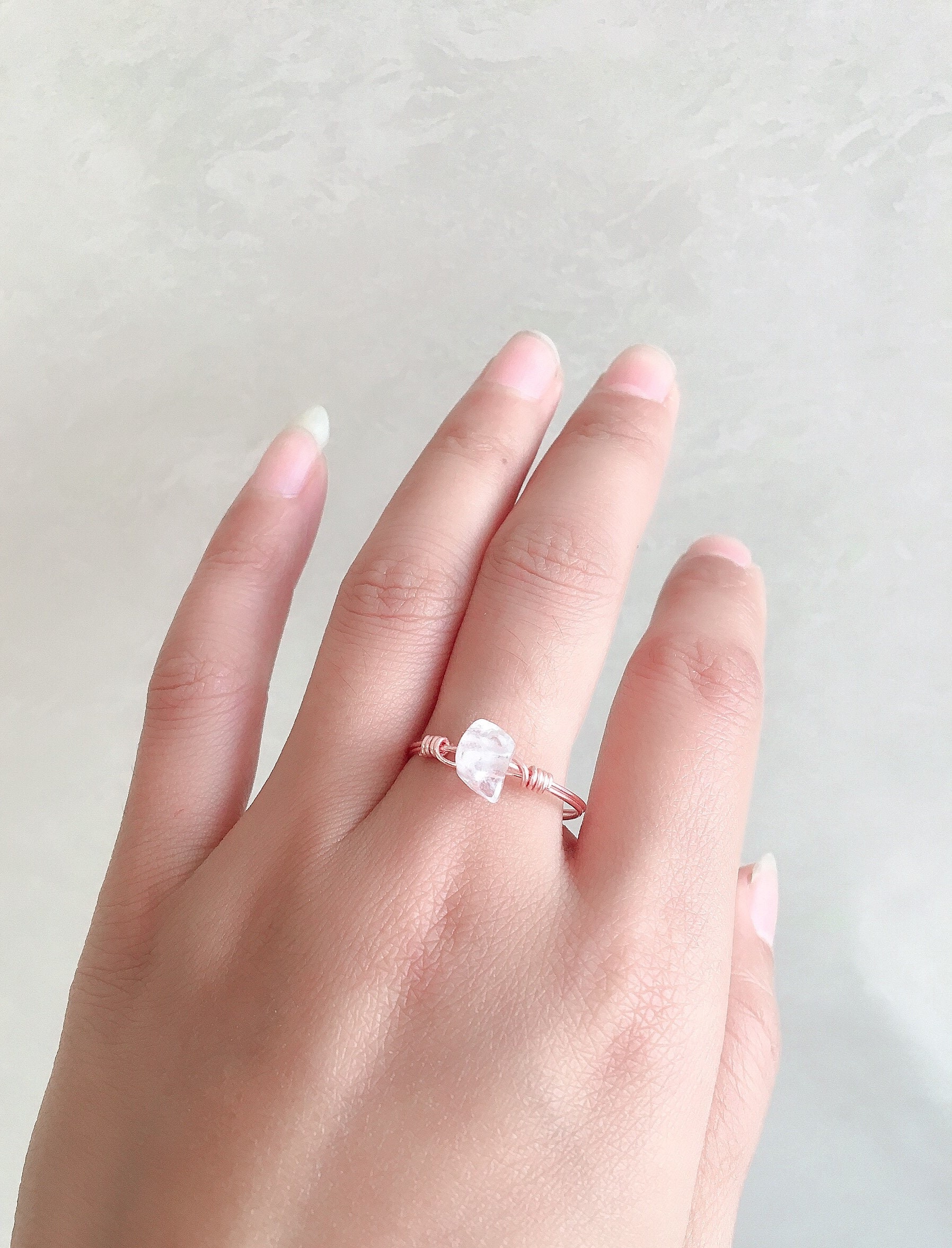 Minimalist Raw Clear Quartz Ring Minimal Sterling Silver | Etsy