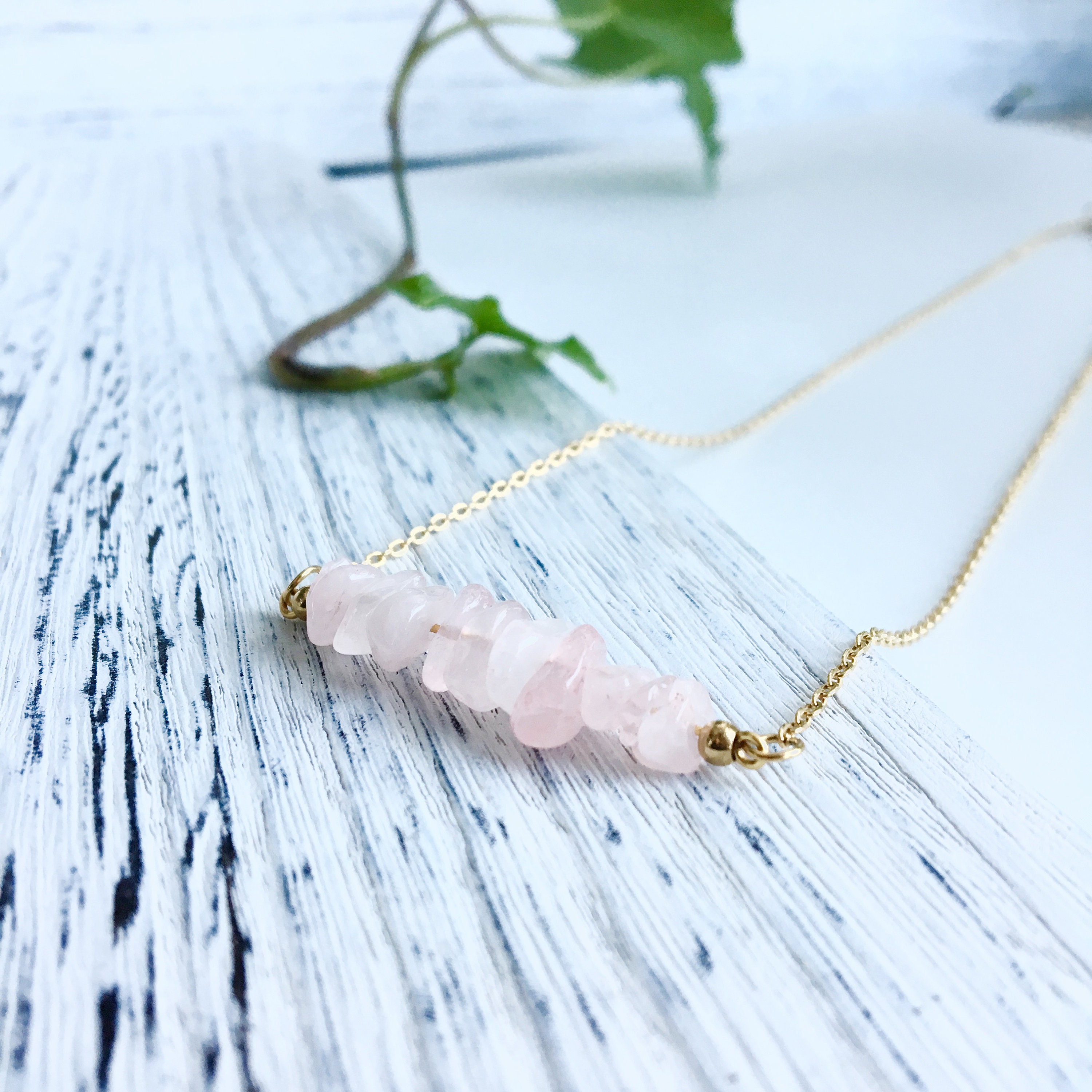 Rose Quartz Necklace Genuine Rose Quartz Valentine's Day | Etsy Rose Quartz Necklace Genuine Rose Quartz Valentine's Day | Etsy
