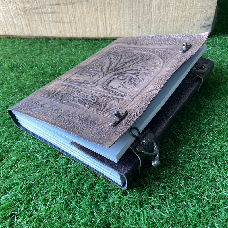 Personalized Leather Journal Tree of Life Journal Grimoire - Etsy