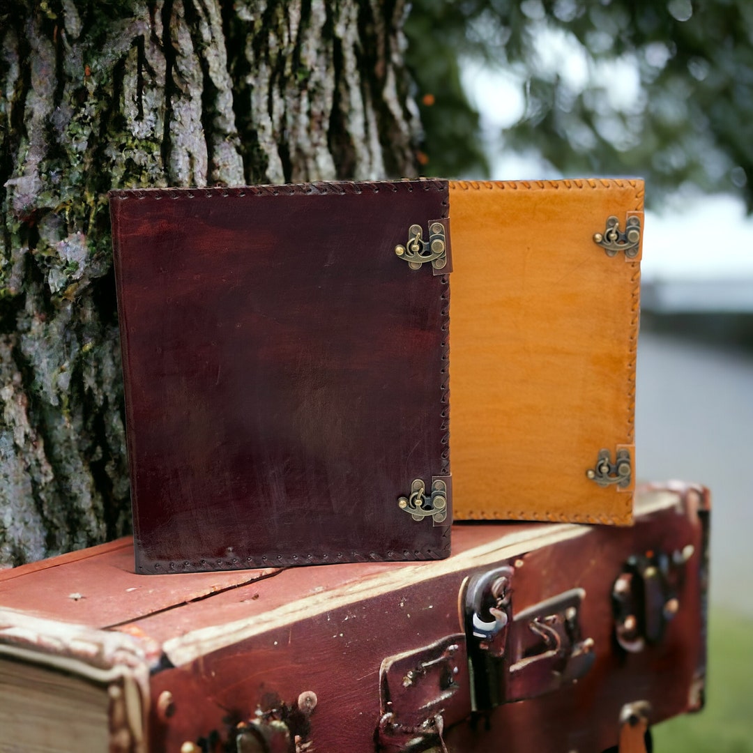 Leather 3 Ring Binder, Plain Grimoire Binder, Personalized 3 Inch Ring ...