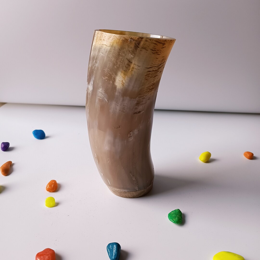 Personalized Gifts, Natural Finish Ox Horn Viking Drinking Mug Cups Ale ...