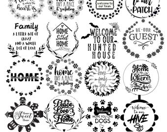 Round Sign Svg Bundle, Circle Sign Svg, Porch Sign Svg, Welcome Sign ...