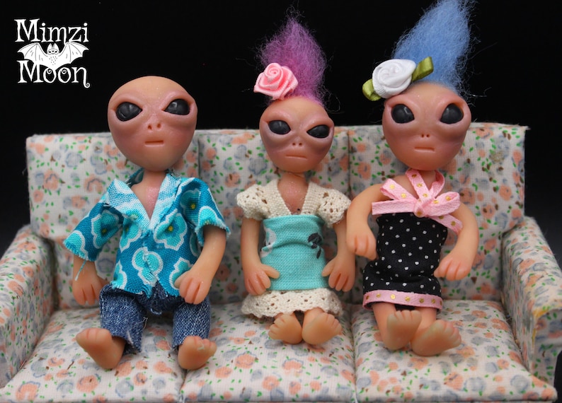 Alien Dolls! Cute Alien Family! Polymer Clay Dolls! - Etsy