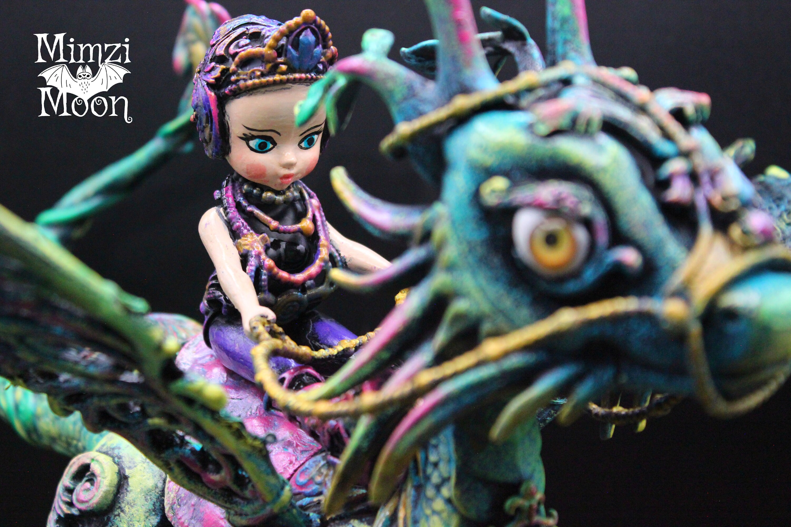 Gorgeous Dragon Figure! Tabletop Dragon With Rider! - Etsy