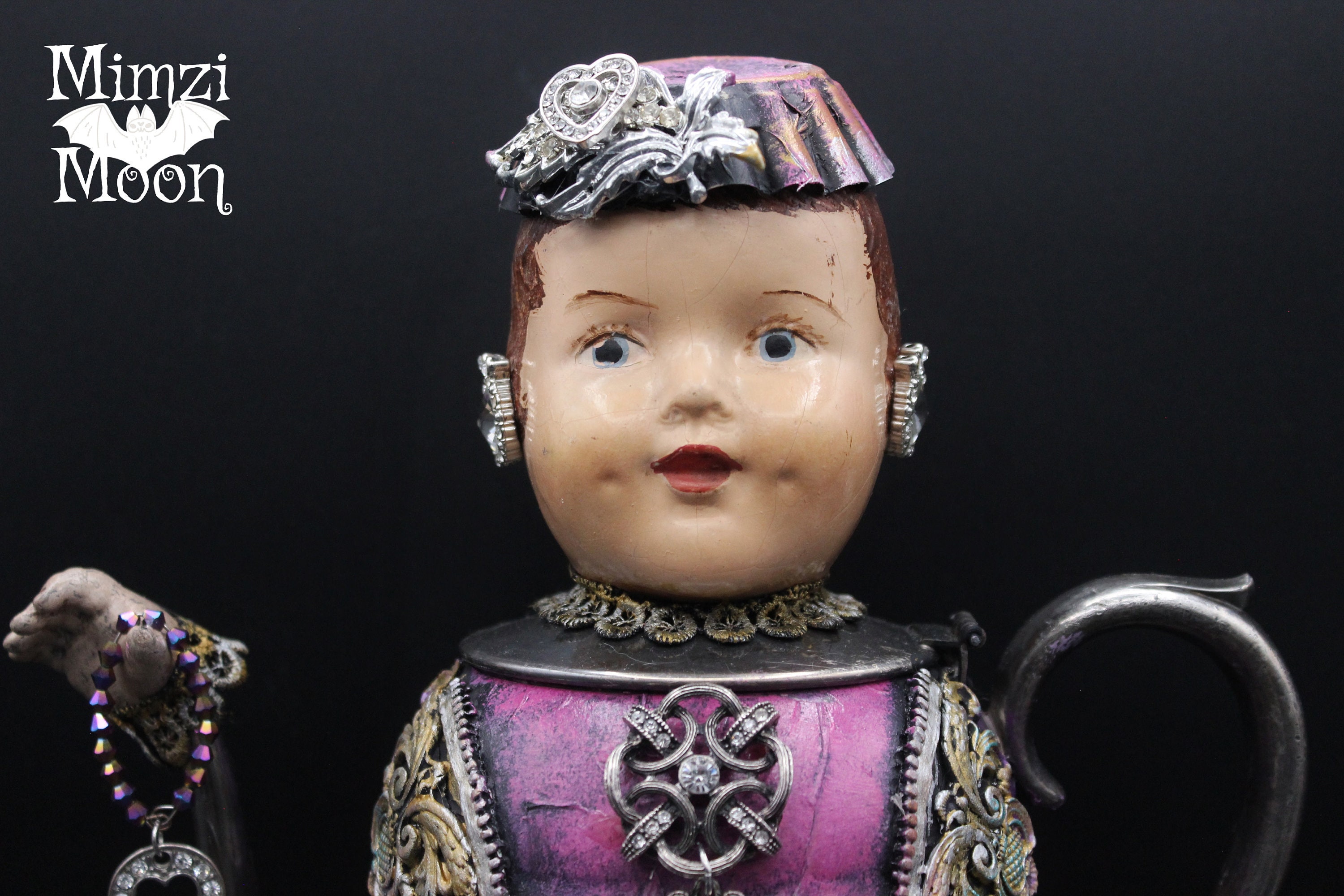 Vintage Altered Doll Mixed Media Teapot Altered Art Tea Pot - Etsy