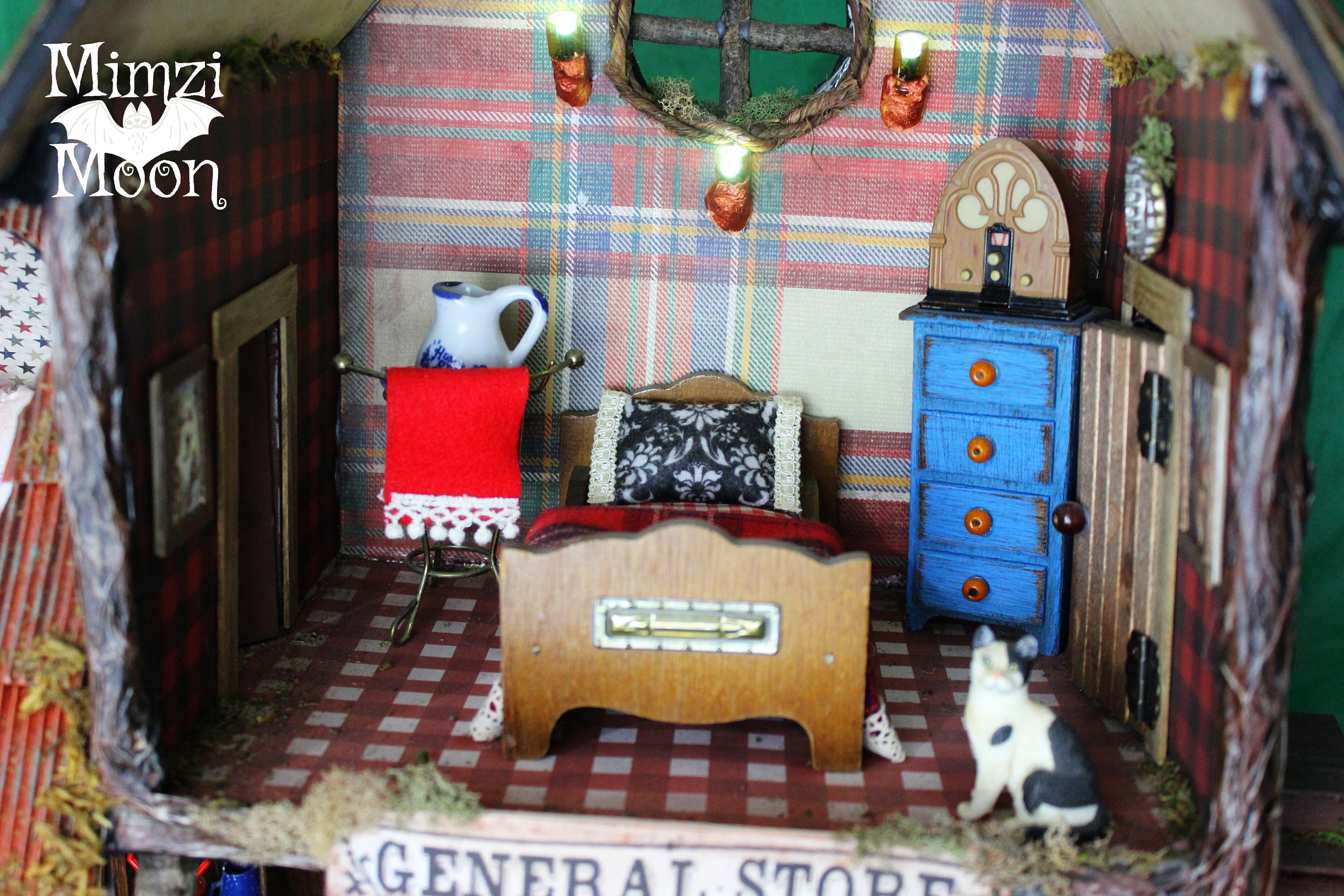 Wow! Furnished Dollhouse General Store! Miniature Village! Fairy House ...