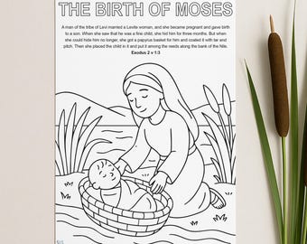baby moses coloring page for kids
