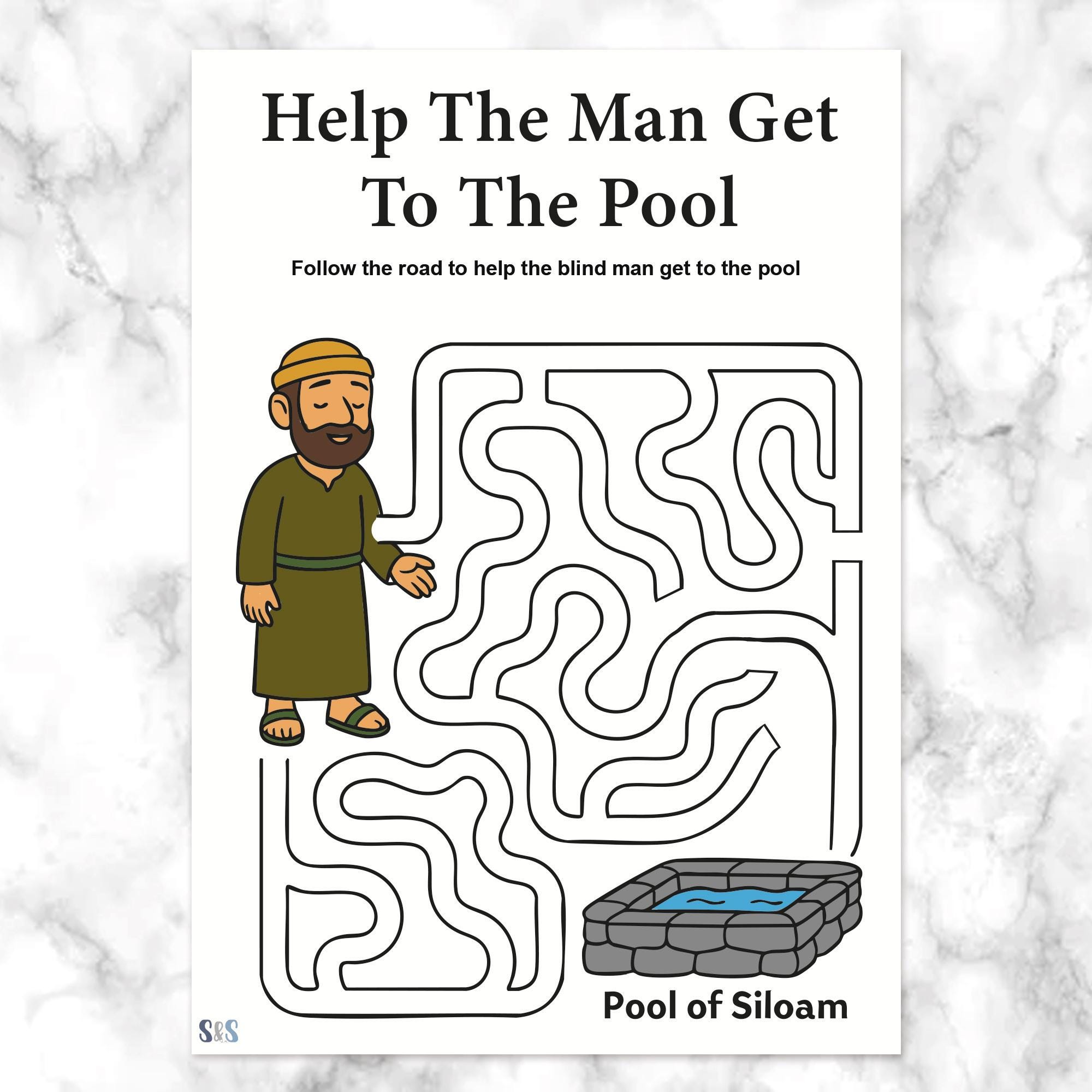 Jesus Heals the Blind Man Bible Workbook, Christian Sunday School ...