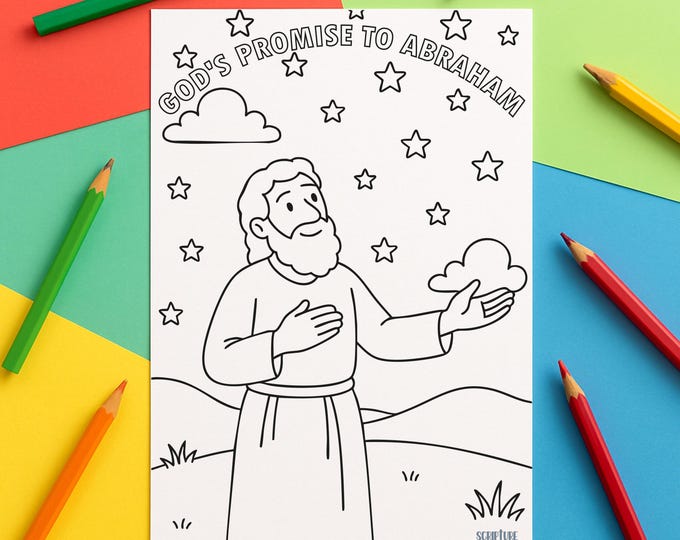 God's Promise to Abraham Coloring Page: Bible Story Printable (A4 PDF ...